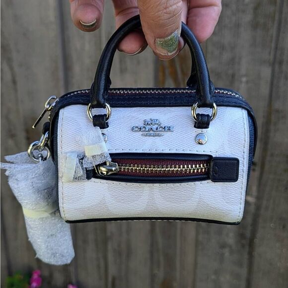 Coach | Bags | New Coach Mini Rowan Satchel Bag Charm In Signature ...